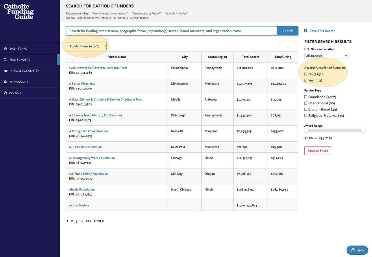 How to Find Catholic Foundations with the Catholic Funding Guide
